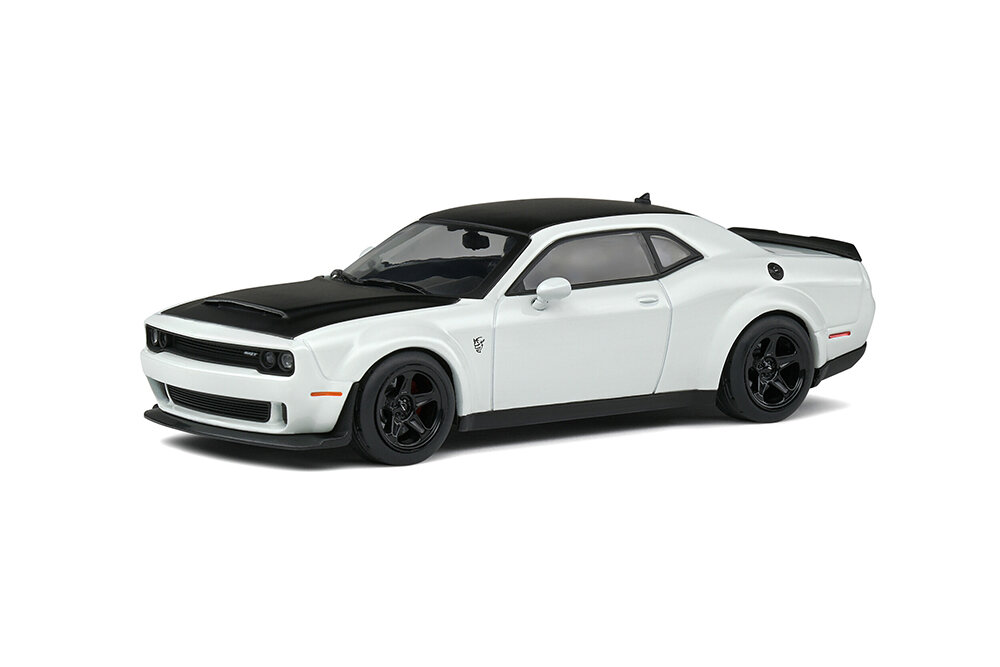 Модель коллекционная SOLIDO Dodge challenger srt demon V8 6 2L 2018 white/flatblack / додж челенджер демон белый