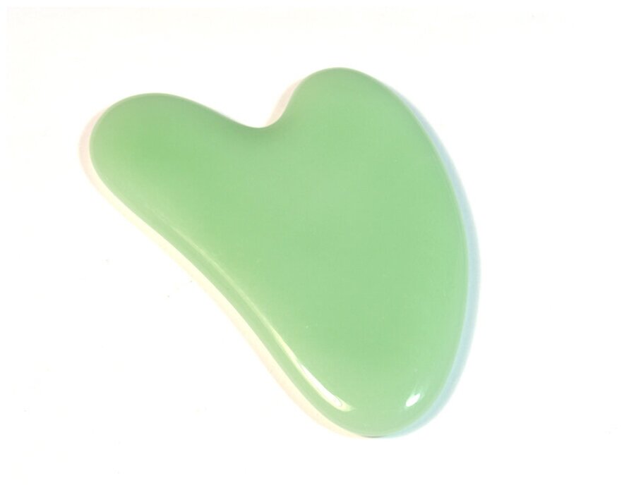 Скребок Гуаша из нефрита светлого имитация Сердечко 80*52мм