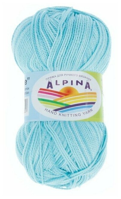 Пряжа Alpina "HOLLY MELANGE" 10 шт. по 50 г 100% мерсеризованный хлопок 200 м №08 бирюза/т. бирюза