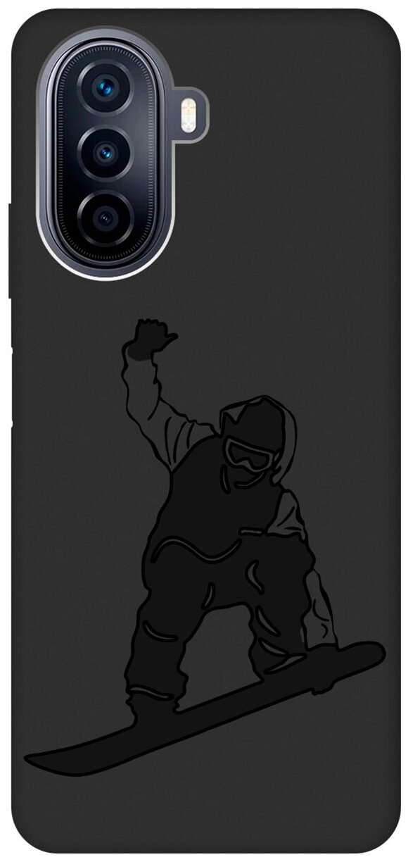 Матовый чехол Snowboarding для Huawei nova Y70 / Хуавей Нова У70 с 3D эффектом черный