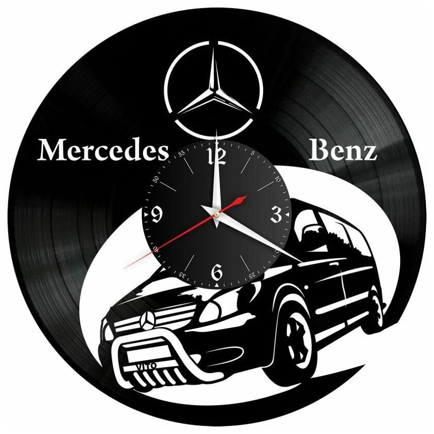 Часы из винила Redlaser "Mercedes (VITO), Мерседес Бенц Вито" VW-12009