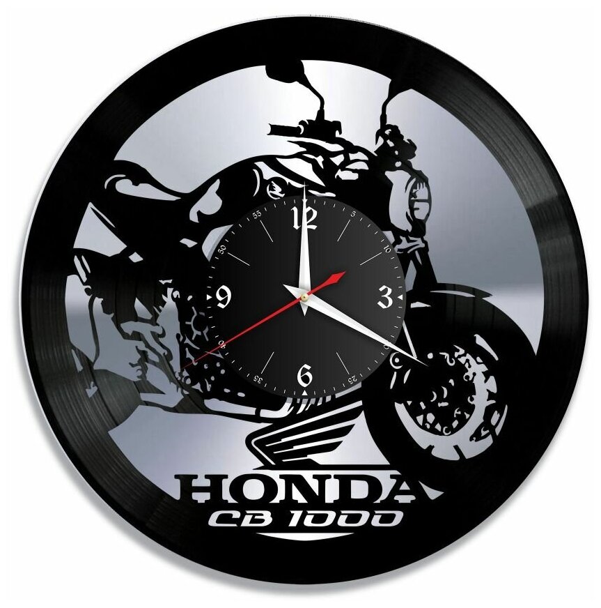 Часы из винила Redlaser "Мото (Honda CB1000), мотоцикл, хонда" VW-10440-2