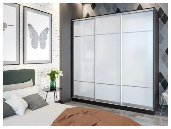 Шкаф купе, для одежды Фортуна 3, МФ-Купе, 200х60х220, цвет венге/белый