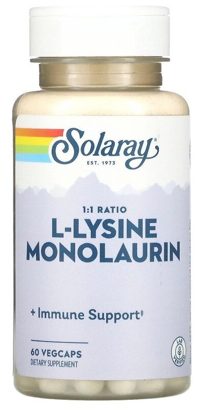 Solaray L-Lysine Monolaurin 1:1 Ratio (L-Лизин Монолаурин) 60 капсул