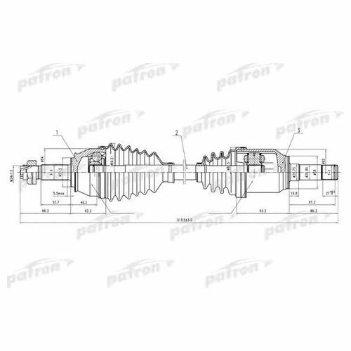 Вал приводной Patron pds0635 для Fiat Doblo