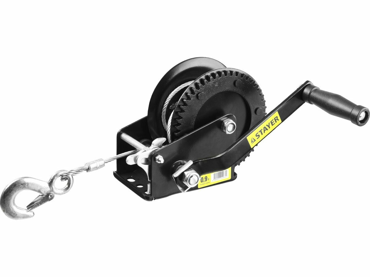 Тросовая барабанная тяговая лебедка 900 кг 8 м Stayer MASTER 43112-0.9