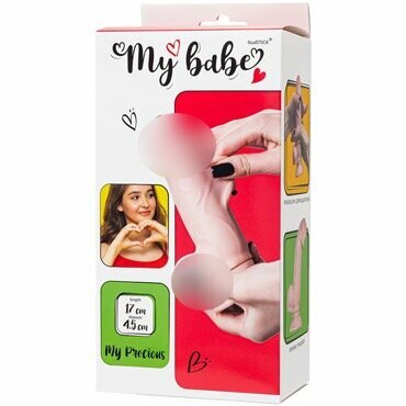 78523 Реалистичный фаллоимитатор My Babe My Precious, TPE, телесный, 17 см. Фаллоимитатор с подвижным слоем кожи на присоске