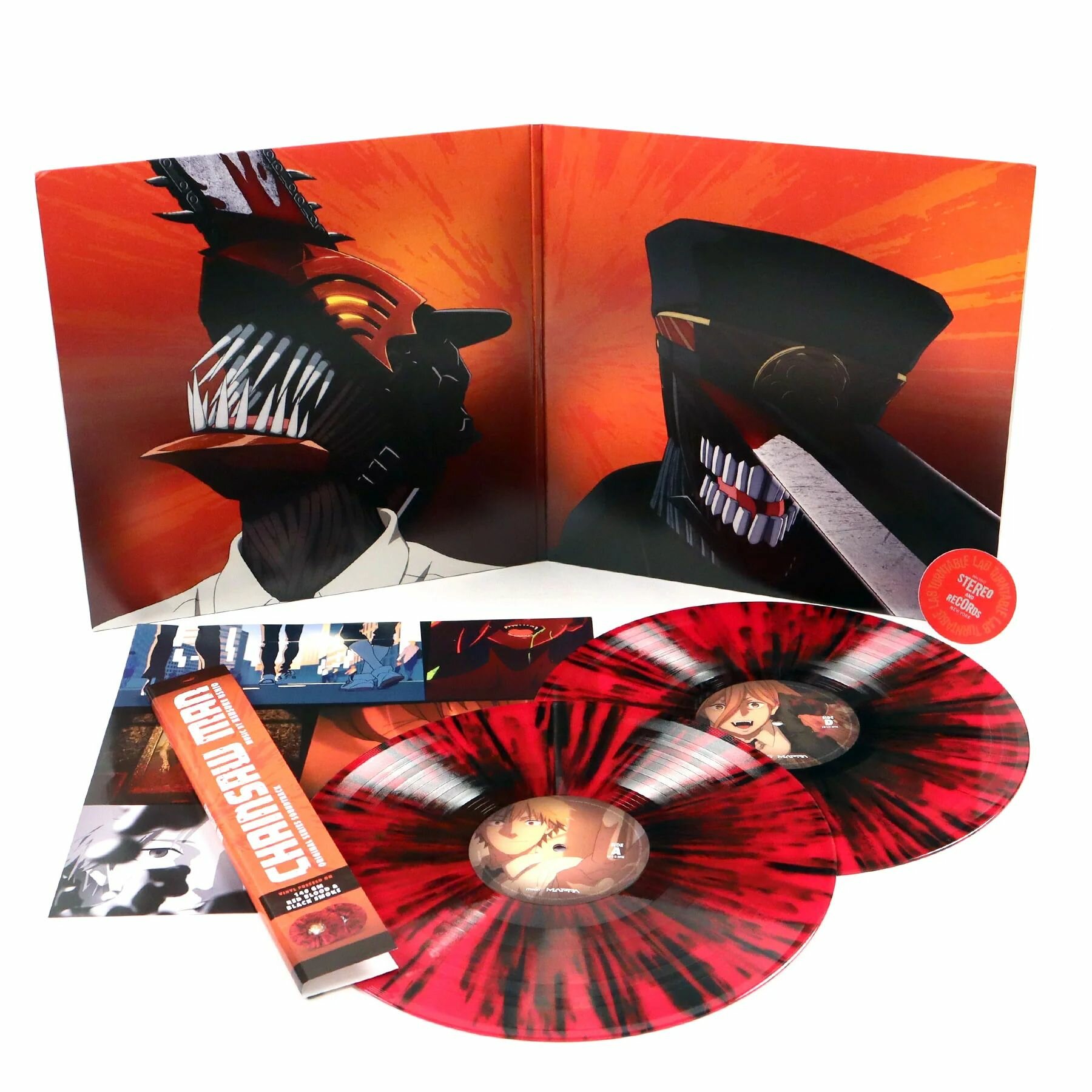 Человек-Бензопила OST (Red Blood with Black Smoke Obi USA Limited Soundtrack) Цвет: Кровавый с Черным Дымом, Виниловая Пластинка, Саундтрек Chainsaw Man