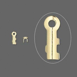 Концевики, 7х2мм (внутренний размер 1мм), обжимные, базовый материал - латунь, позолоченные, пара