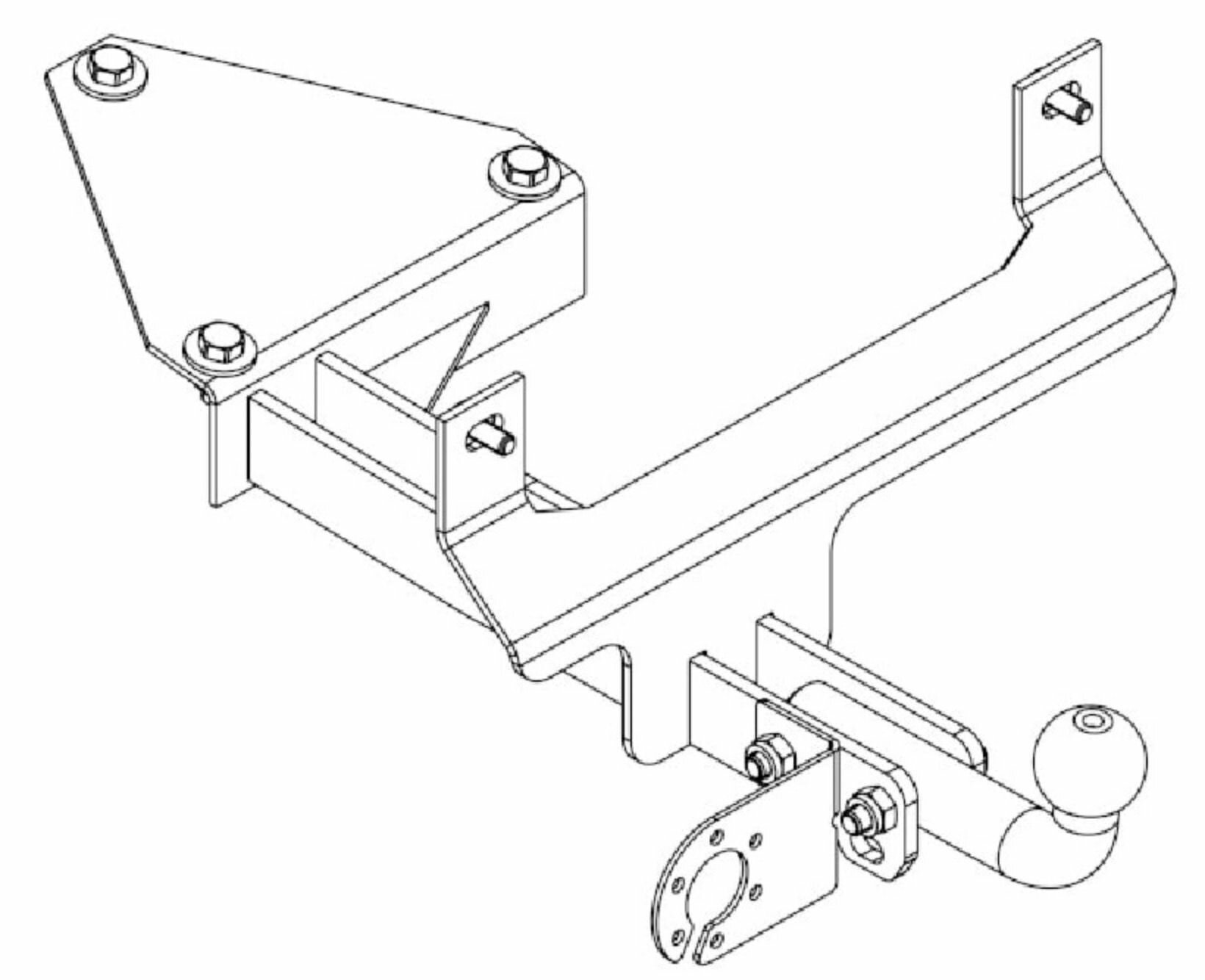 Фаркоп AvtoS для DATSUN mi-DO (2014-) с универсальной электрикой и сертификатом в комплекте, арт.(DO 05+electr)