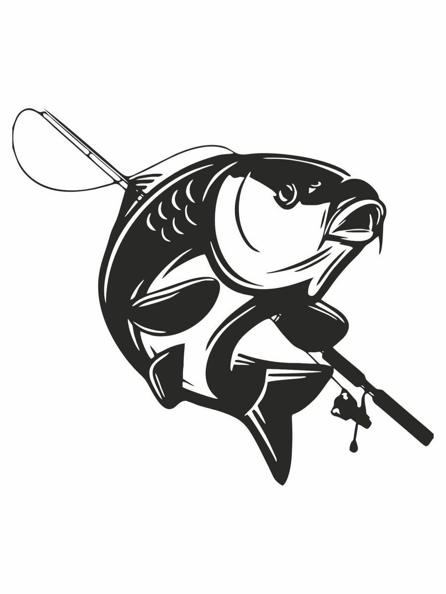 Наклейка "Рыбак", 150х150мм, вид 3, Арт рэйсинг