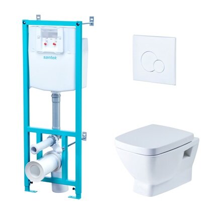 Комплект инсталляции Santek 1WH501563 Пэк "НЕО" (унитаз+крышка+кнопка белого цвета)