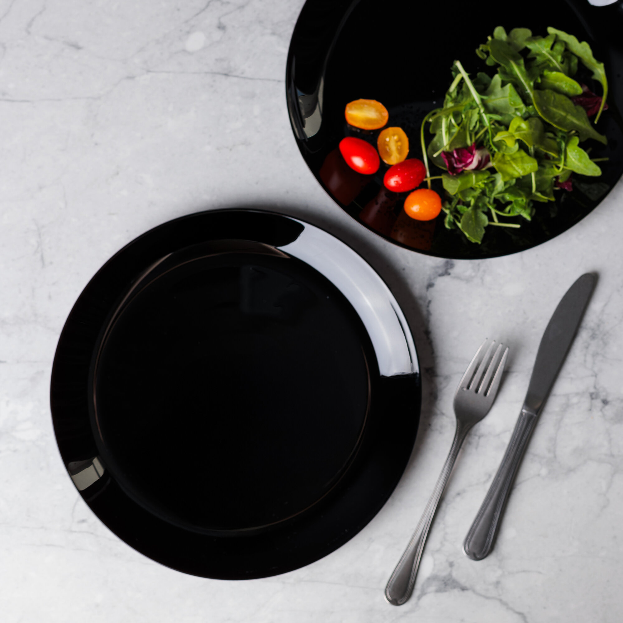 Набор тарелок 25 см 2 шт Arcoroc Evolution Black (Luminarc), стеклокерамика