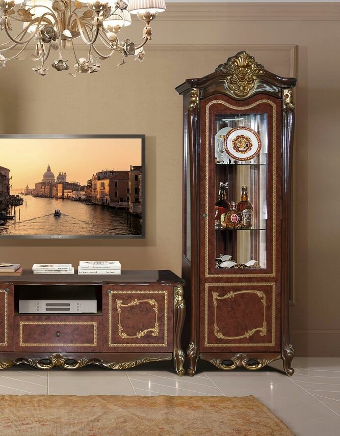 Витрина 1-дверная Диа Джоконда орех