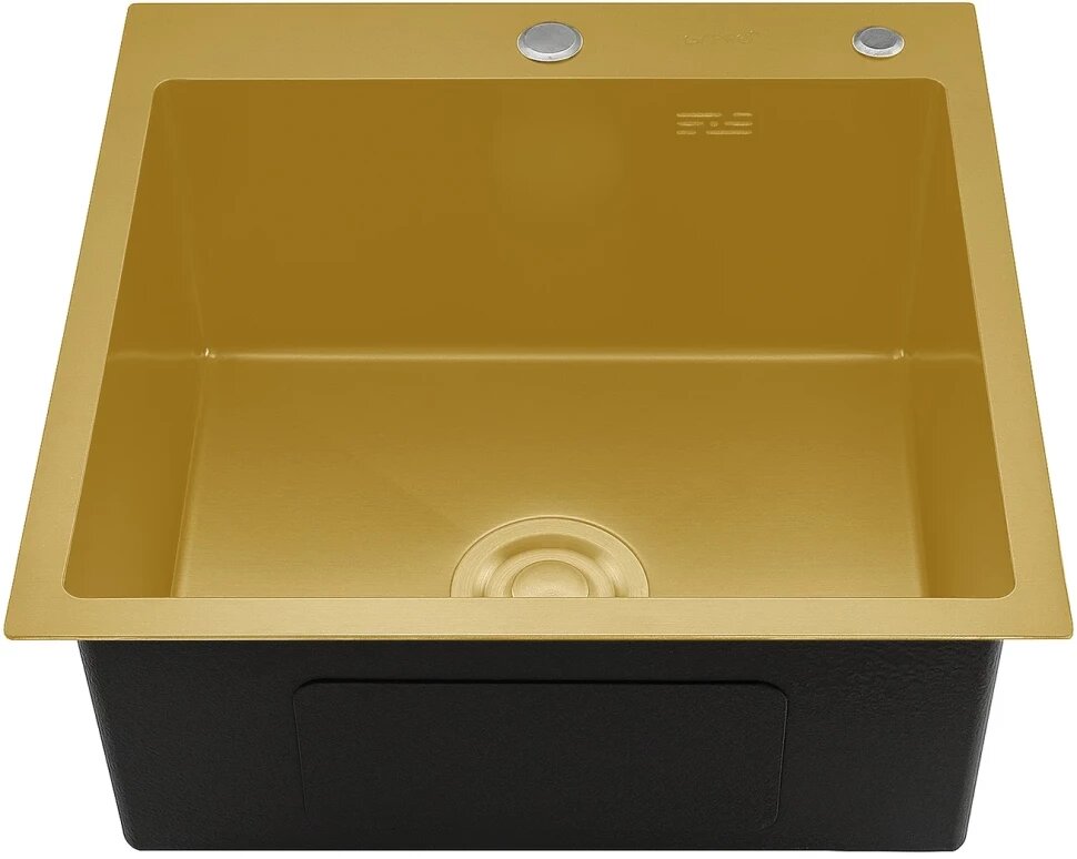 Кухонная мойка Gappo GS5050-3 50x50 см, золотой матовый