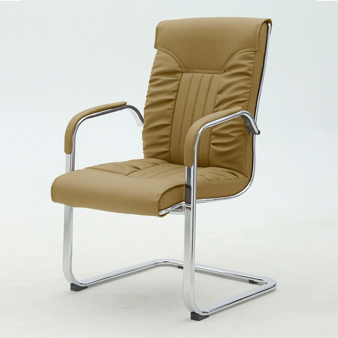 Офисное кожаное кресло на полозьях Tango (бежевый)