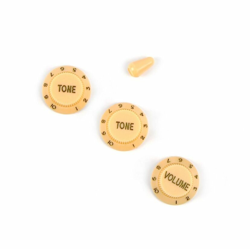 Комплект ручек для потенциометра Stratocaster цвет бежевый Vintage