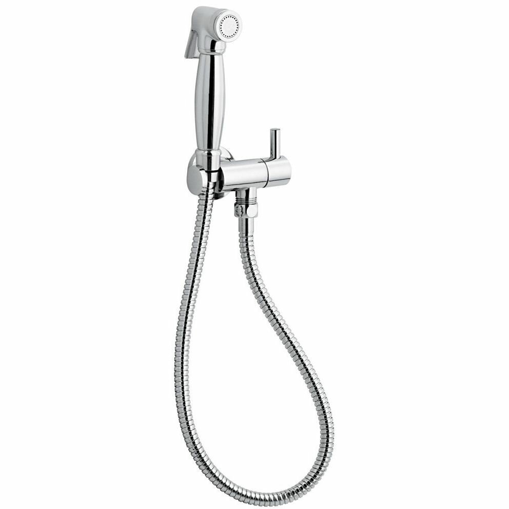 Набор гигиенического душа Emmevi (Эммеви), с запорным клапаном на холодную воду (без смесителя), черный матовый, 132/NEO