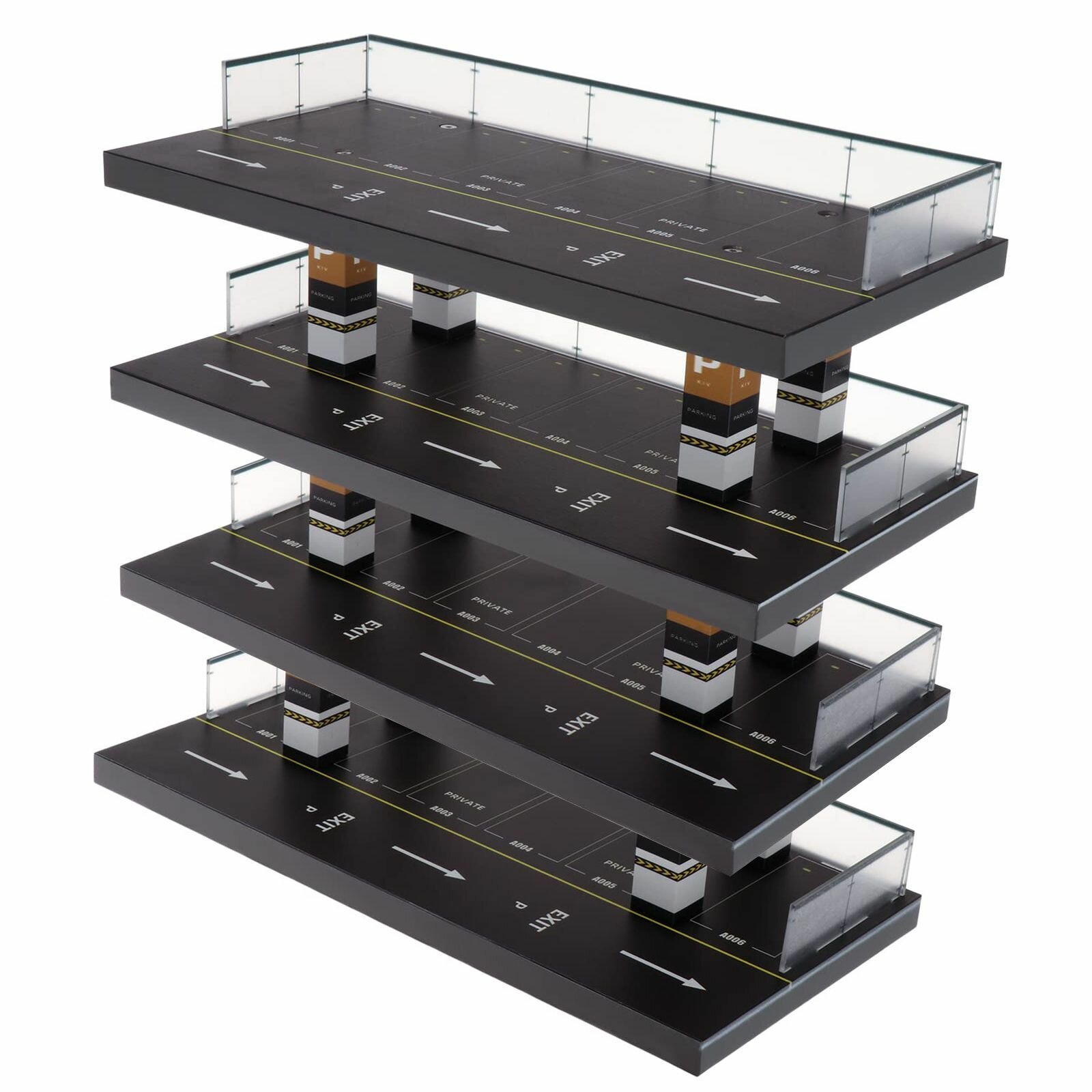 1/64 пейзажная диорама, парковка, гараж, акриловая витрина настольная, имитация парковки