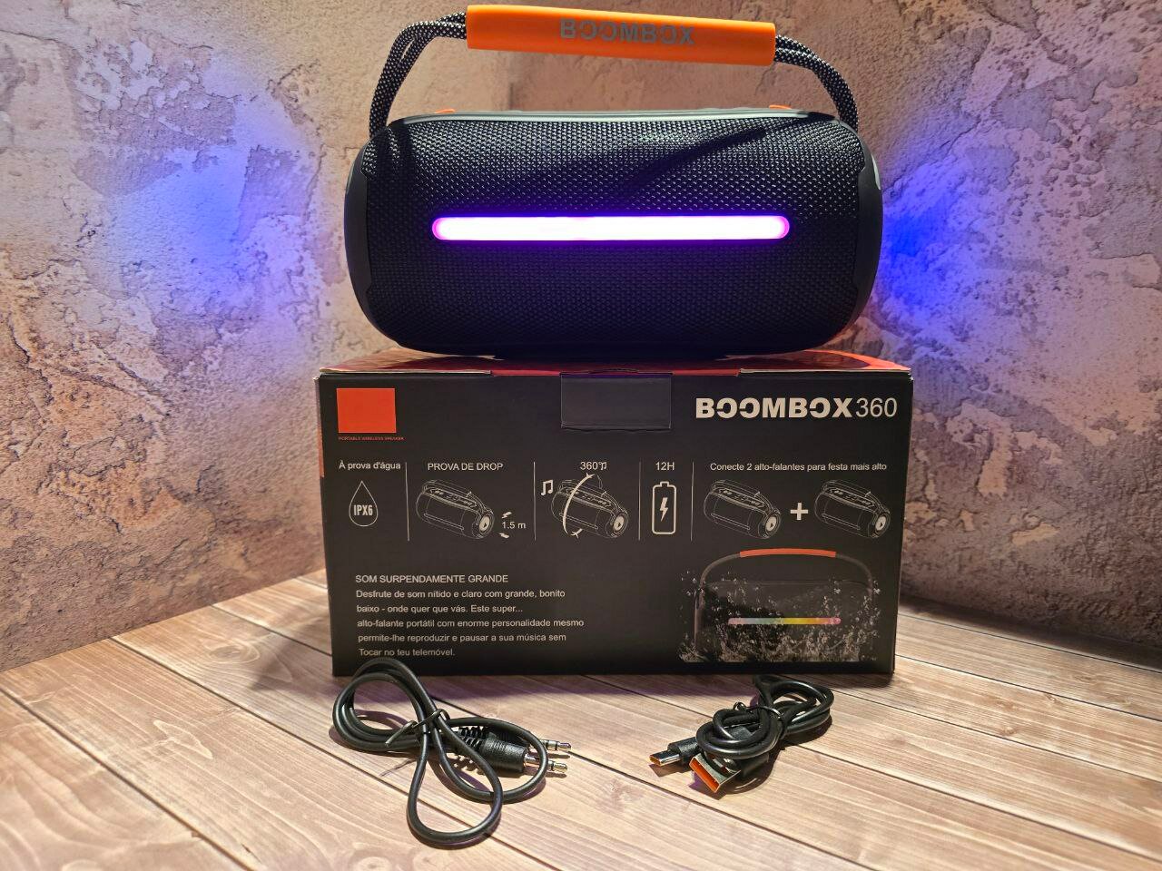 Колонка портативная Boombox 360, беспроводная блютуз колонка