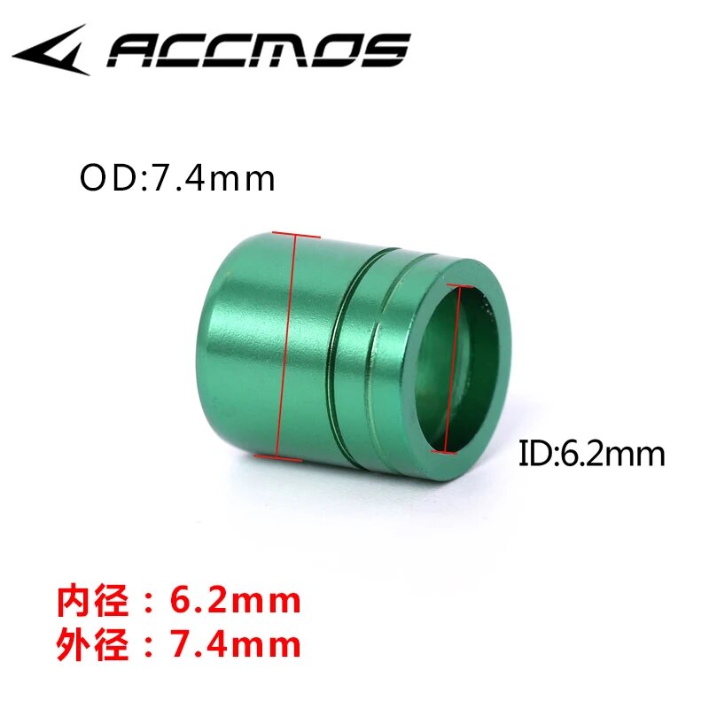 Взрывозащищенное кольцо для стрел из лука, 24 шт, алюминий, синий/красный/золотой/серебристый/зеленый Зеленый, ID6.2 OD7.4 Green