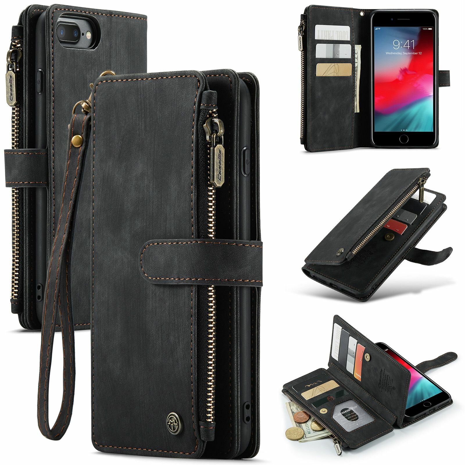 CaseMe Чехол кошелек для Apple iPhone 7 Plus & iPhone 8 Plus / чехол на айфон 7 плюс и айфон 8 плюс телефона Стильный внешний вид защитный, многофункциональный.