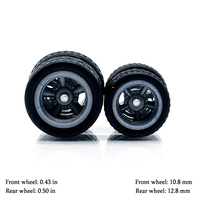 Пластиковые колеса KicarMod 1/64 для Hot Wheels Черный, LYC28