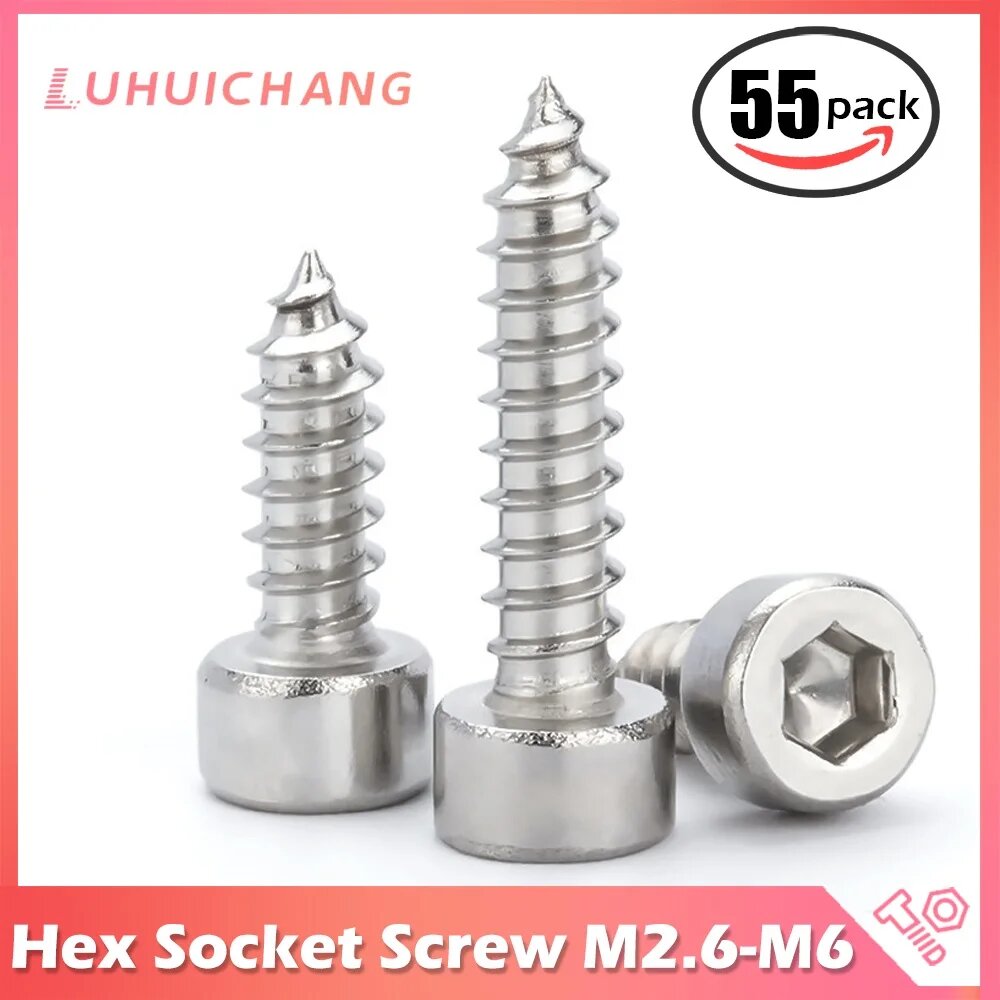 Саморезы LUHUICHANG из нержавеющей стали 304 для динамиков M2-M6 20/55 шт M4 30pcs, 40 мм
