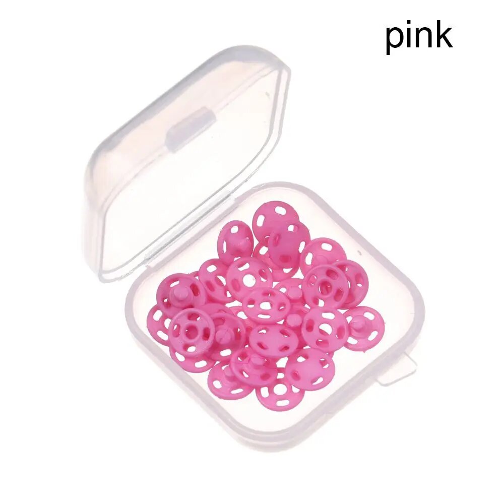 Мини-кнопки для кукол 15 шт, пластик, разноцветные Розовый, pink