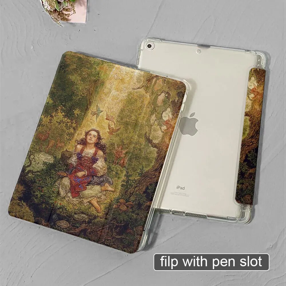 Чехол для Ipad с рисунком масляной живописи Pro 11, чехол Air5 10,9 для Funda iPad 9, 10, 7, 8-го поколения Mini 6 2024 10,2 9,7
