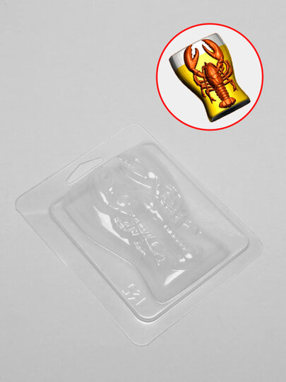 Пластиковая форма "Рак к пиву" для мыла/гипса 2 шт. 95 х 72 х 28 мм