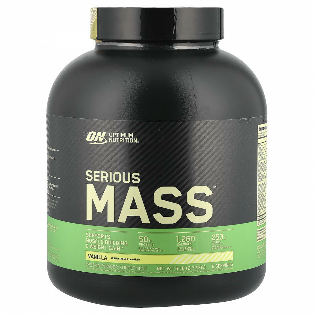 Optimum Nutrition, Serious Mass ™, ваниль, 2,72 кг (6 фунтов)