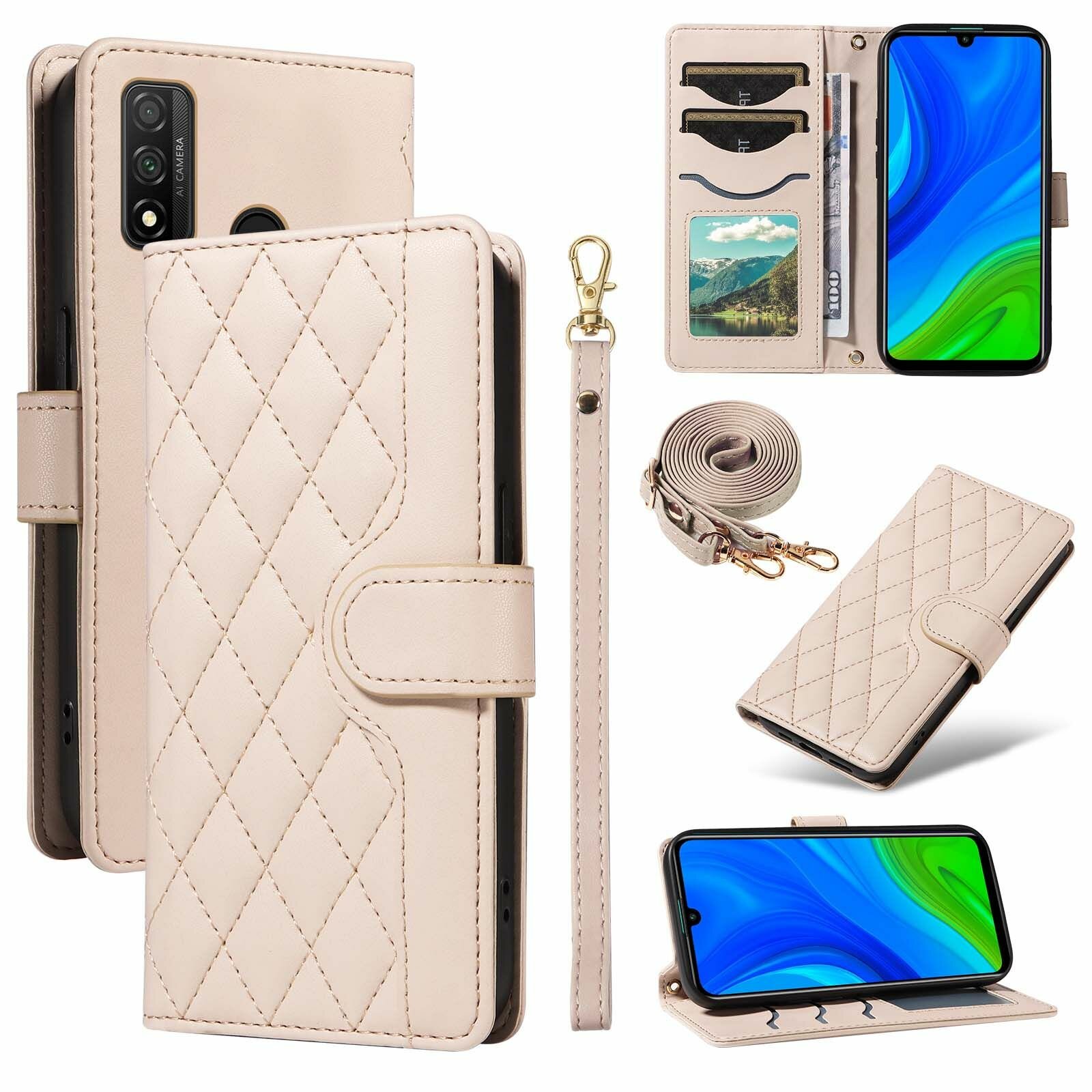 YIKATU Кожаный Чехол Для Huawei P Smart 2020 (Хуавей Р Смарт 2020) С визитницей из экокожи, модный, против падения, подарочный, элитный, книжка