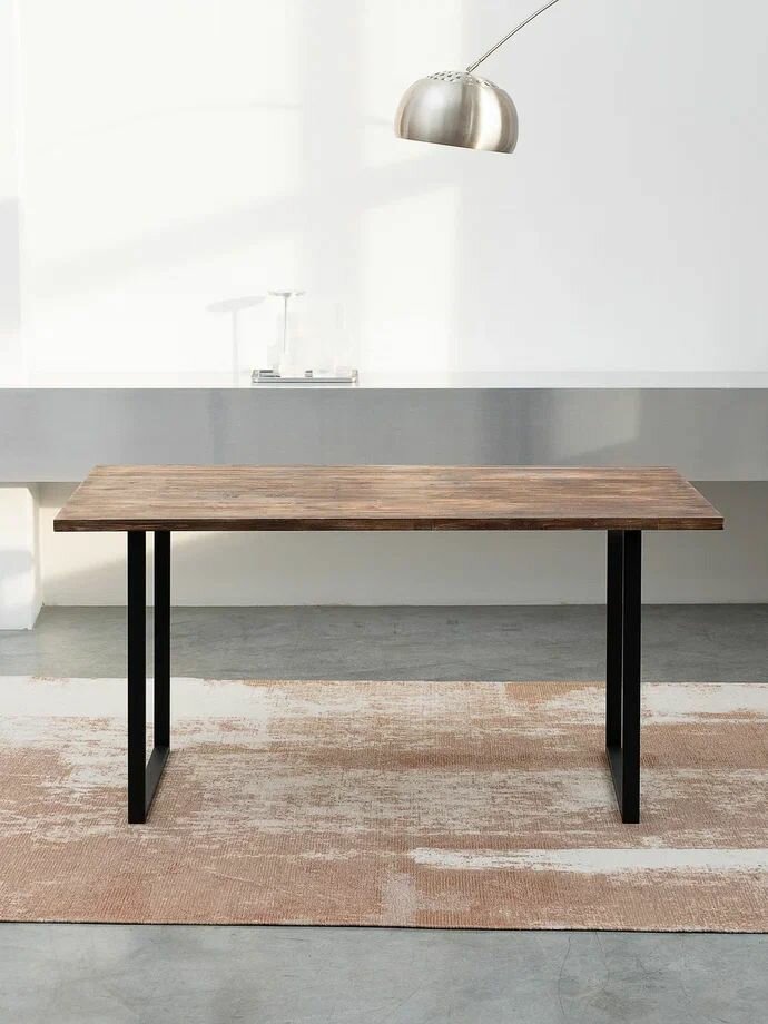 Стол с деревянной столешницей лофт Палисандр 150х80х71