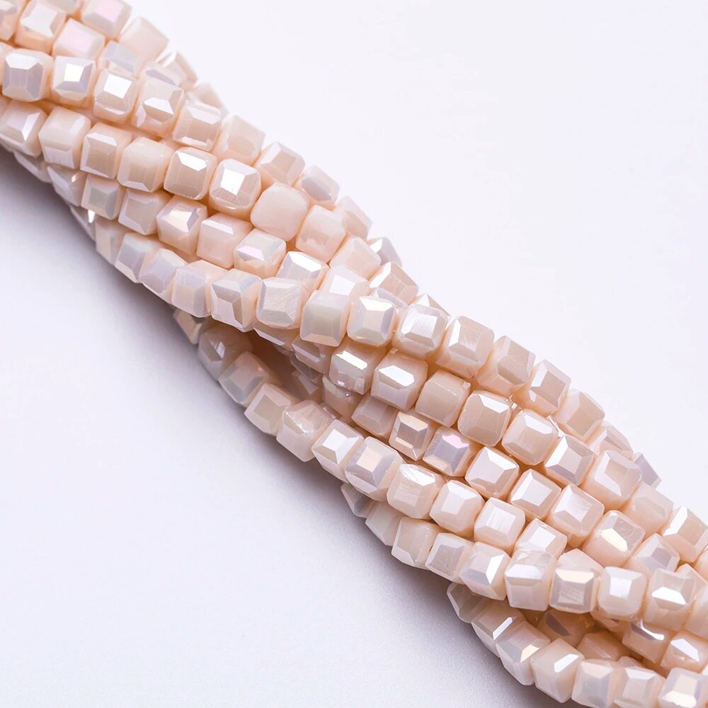 Квадратные стеклянные бусины Small Bridge 4 6 мм Белый, 6mm-95-100pcs, ZKFZ001-020