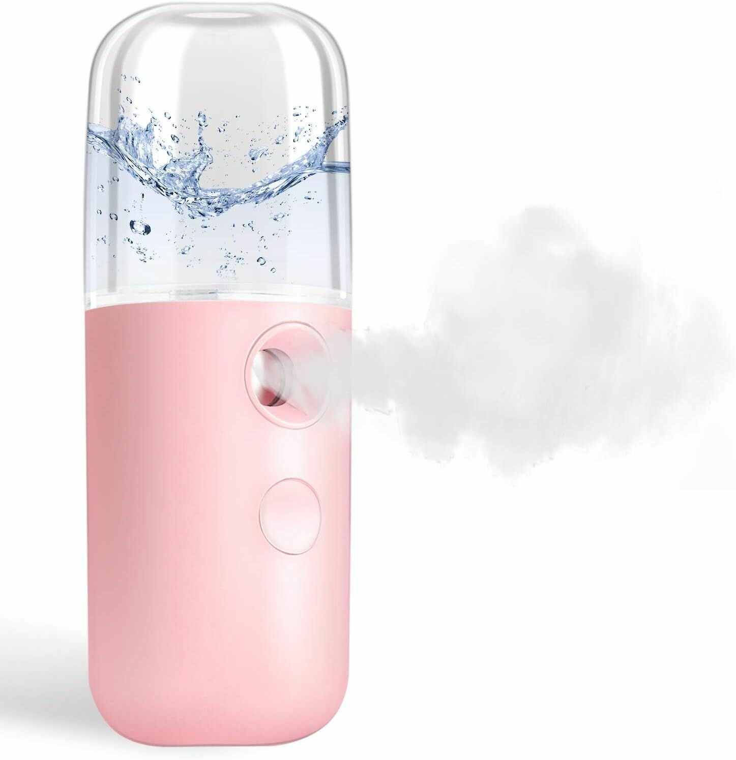 Увлажнитель для лица мини портативный ультразвуковой нано распылитель для лица розовый