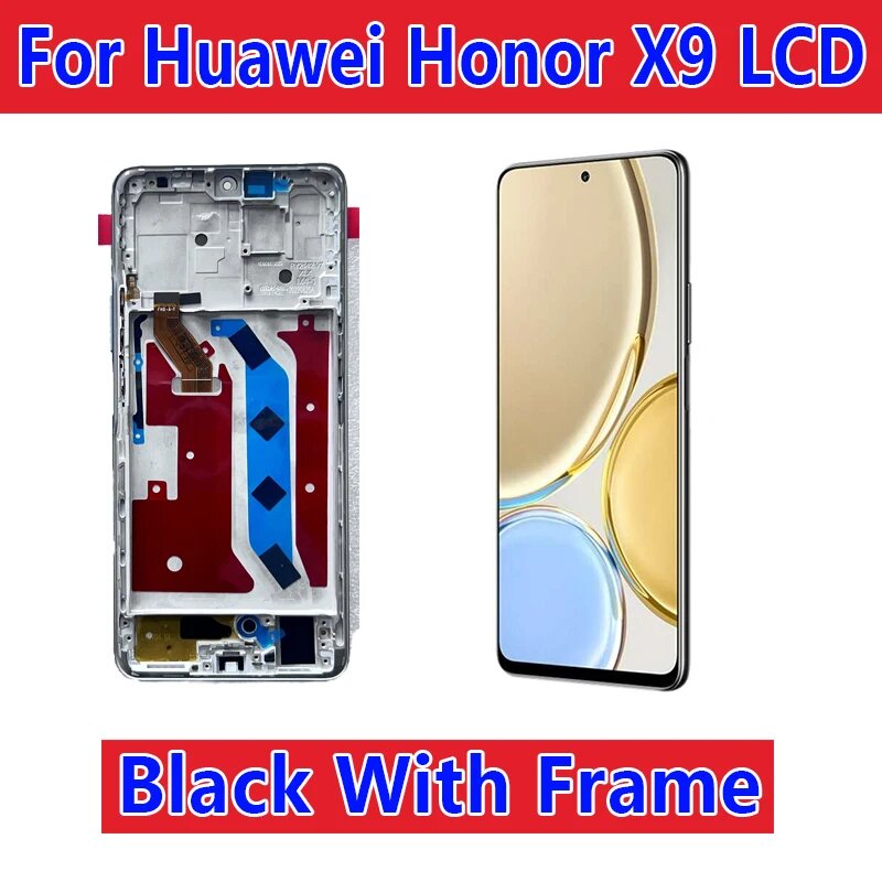Для Huawei Honor X9 экран в сборе, экран мобильного телефона X30 X9 5G, ЖК-дисплей ANY-NX1, внутренние и внешние экраны X9, X30 Black With Frame