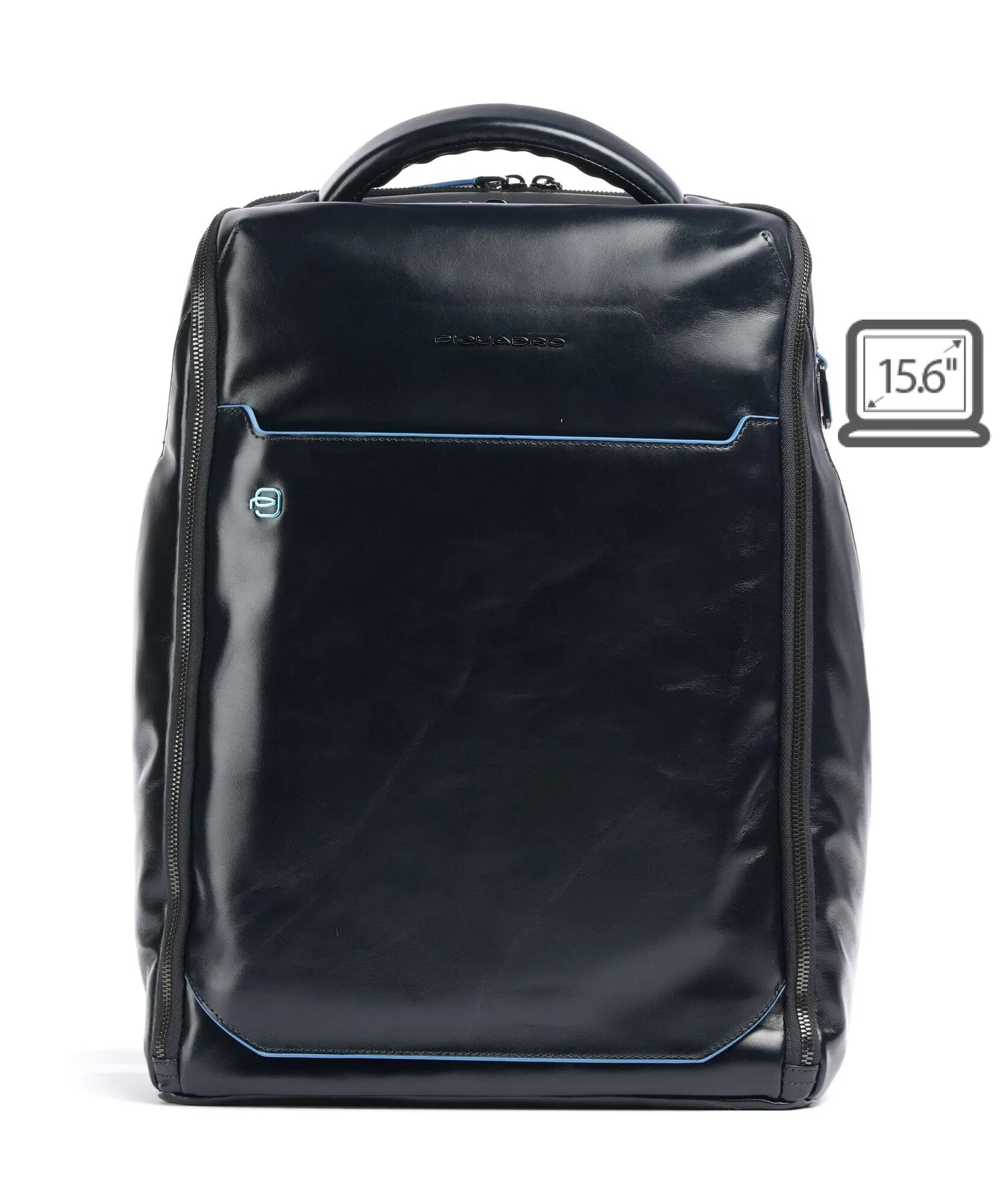 Городской кожаный рюкзак PIQUADRO Blue Square CA6593B2/BLU2, для ноутбука до 15", синий