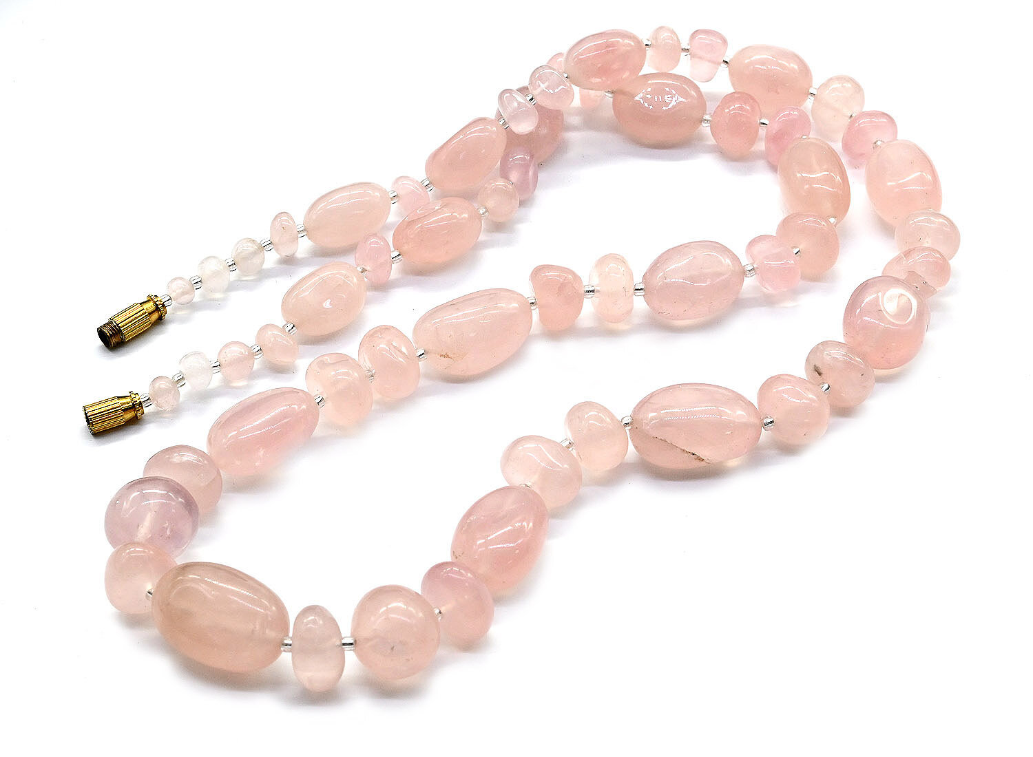 Бусы, розовый кварц