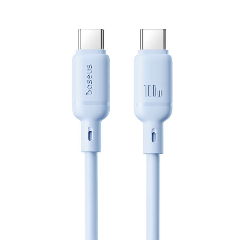 Кабель Baseus Silky Series Fast Charging Cable Type-C to Type-C 100W 1m голубой P10377704313-00