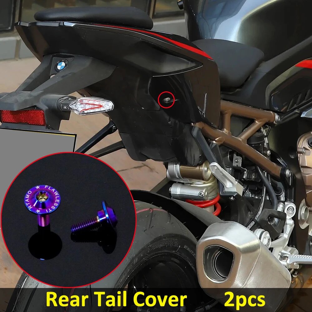 RTAMO Титановые болты Gr5, гайка звездочки, задняя педаль, суппорт тормозного диска, штифт заднего моста, моторное масло для BMW S1000RR, модификация, ремонт Rear Tail Cover 2pc, Burnt Blue