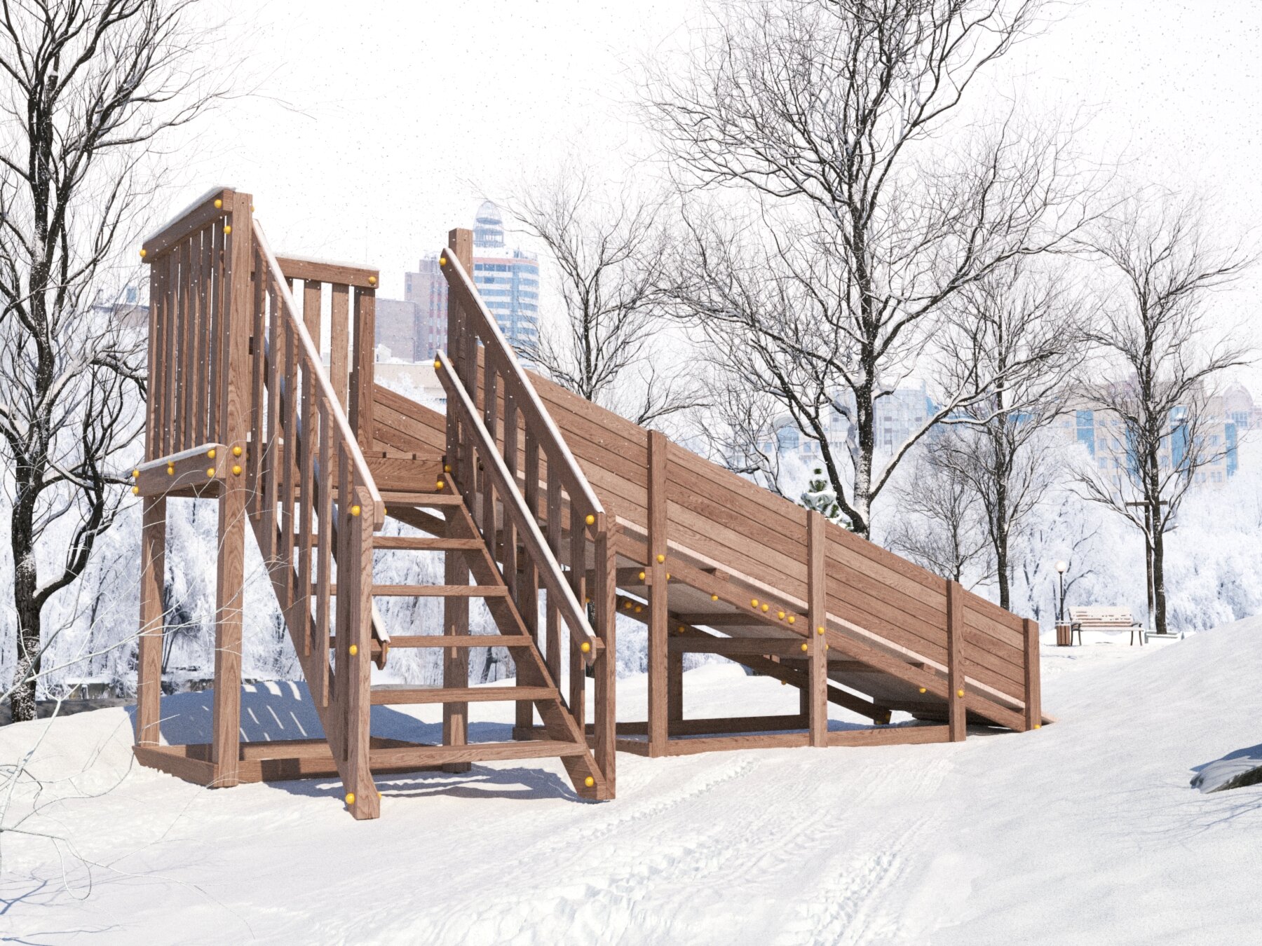 Зимняя горка "Метелица 4,5м" + Сертификат EAЭC