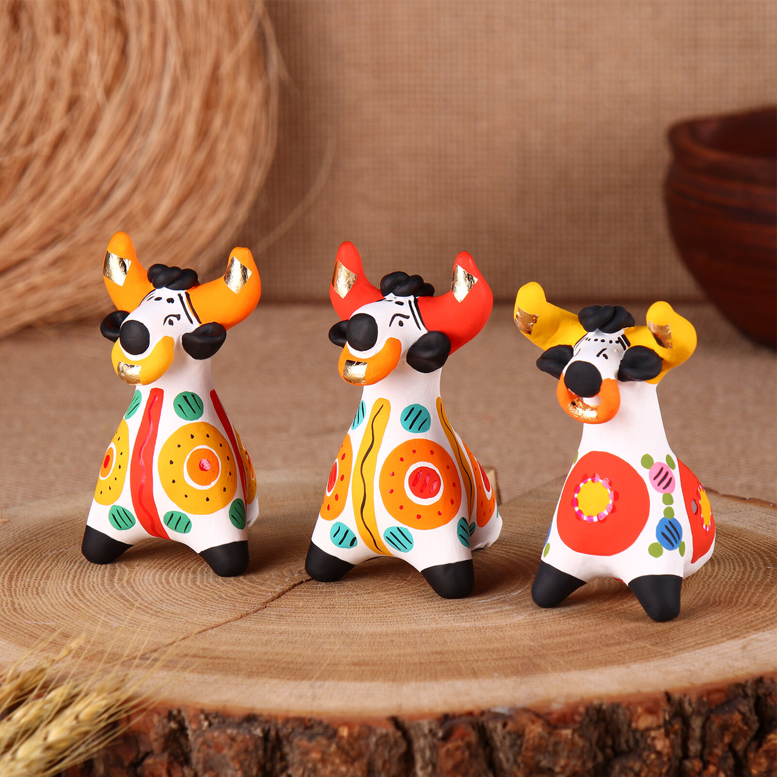 Дымковская игрушка «Фигурка: Бык» 6×4.5×9.5 см, микс