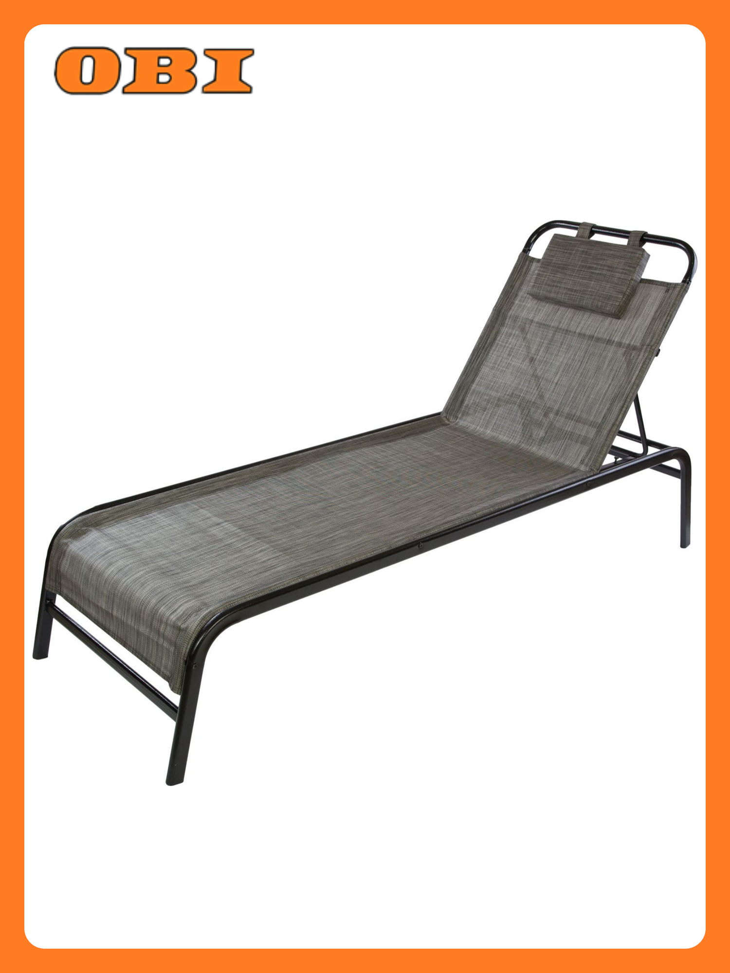 Шезлонг GreenGard, металлический каркас, текстиль, складной, подголовник