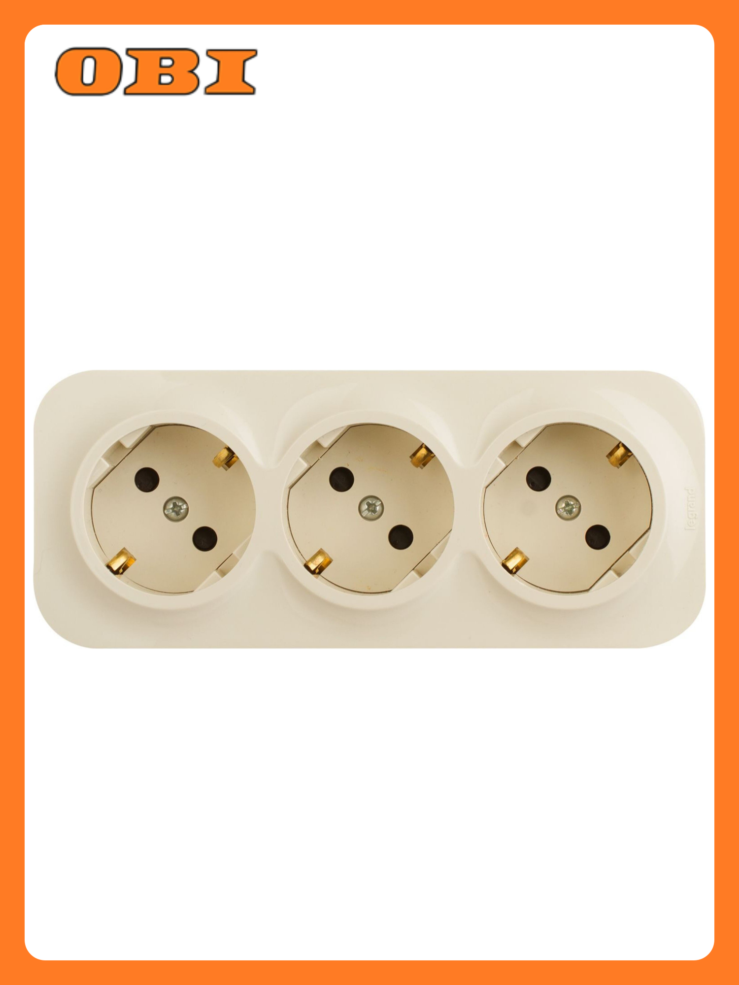 Розетка Legrand Quteo 782268, трехместная, IP20, заземляющий контакт