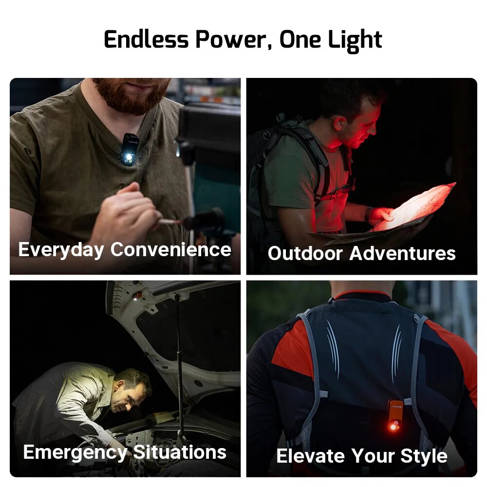 Olight Oclip Pro Orange Фонарь-прожектор, Зеленый, 500 Лм, 120 м, 8 режимов, IPX5, встроенный аккумулятор — фото 1