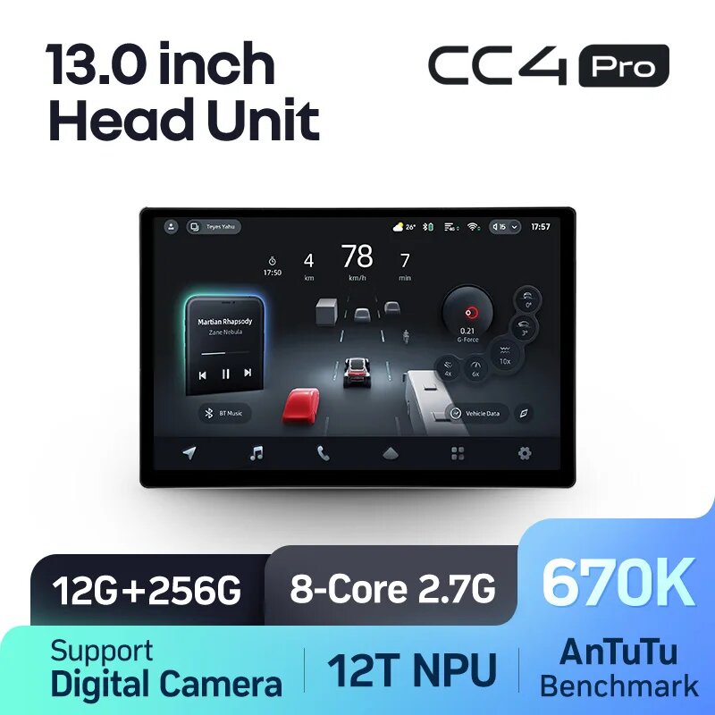 TEYES CC4 PRO, 13 дюймов, 11 дюймов, для Toyota, Volkswagen, Hyundai, мультимедийное устройство, навигационная система, стереосистема, Android GPS, универсальное устройство 13.0 CC4p 256G
