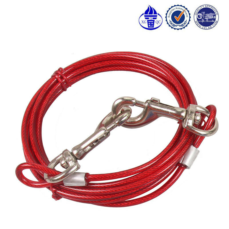 Нержавеющая сталь болт собаки стальной трос против укуса, толстая и длинная собачья цепочка Красный_5 м * 0.5CM толстый