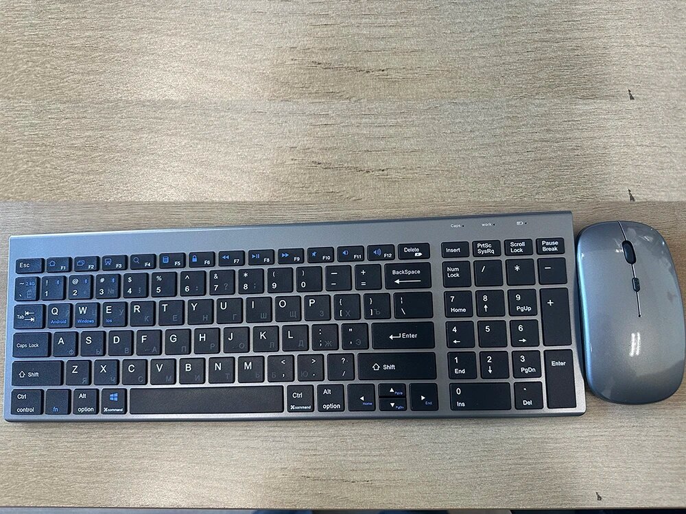 Беспроводная клавиатура и мышь Russian Grey Bluetooth 5.0