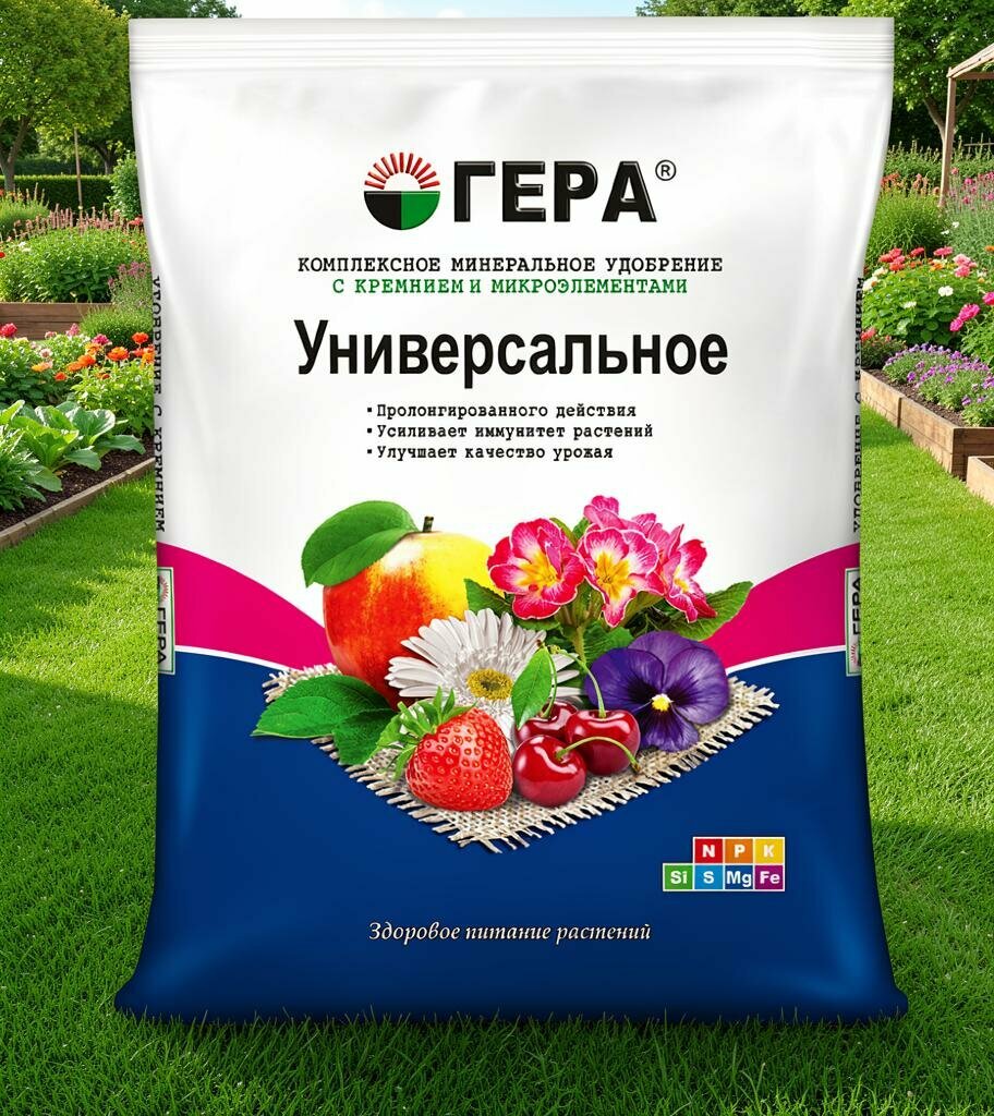 Комплексное минеральное удобрение гера с кремнием и микроэлементами, 0,9 кг